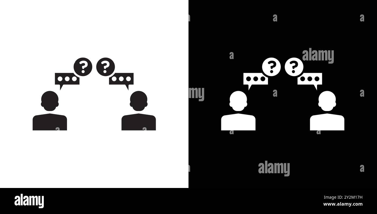 Angry people conflicts icon Black line art vector in black and white ...