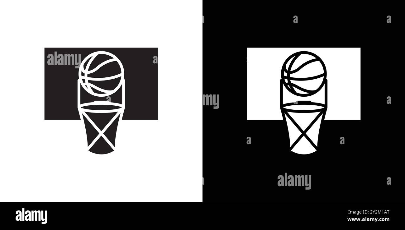 Basketball icon Black line art vector in black and white outline set ...