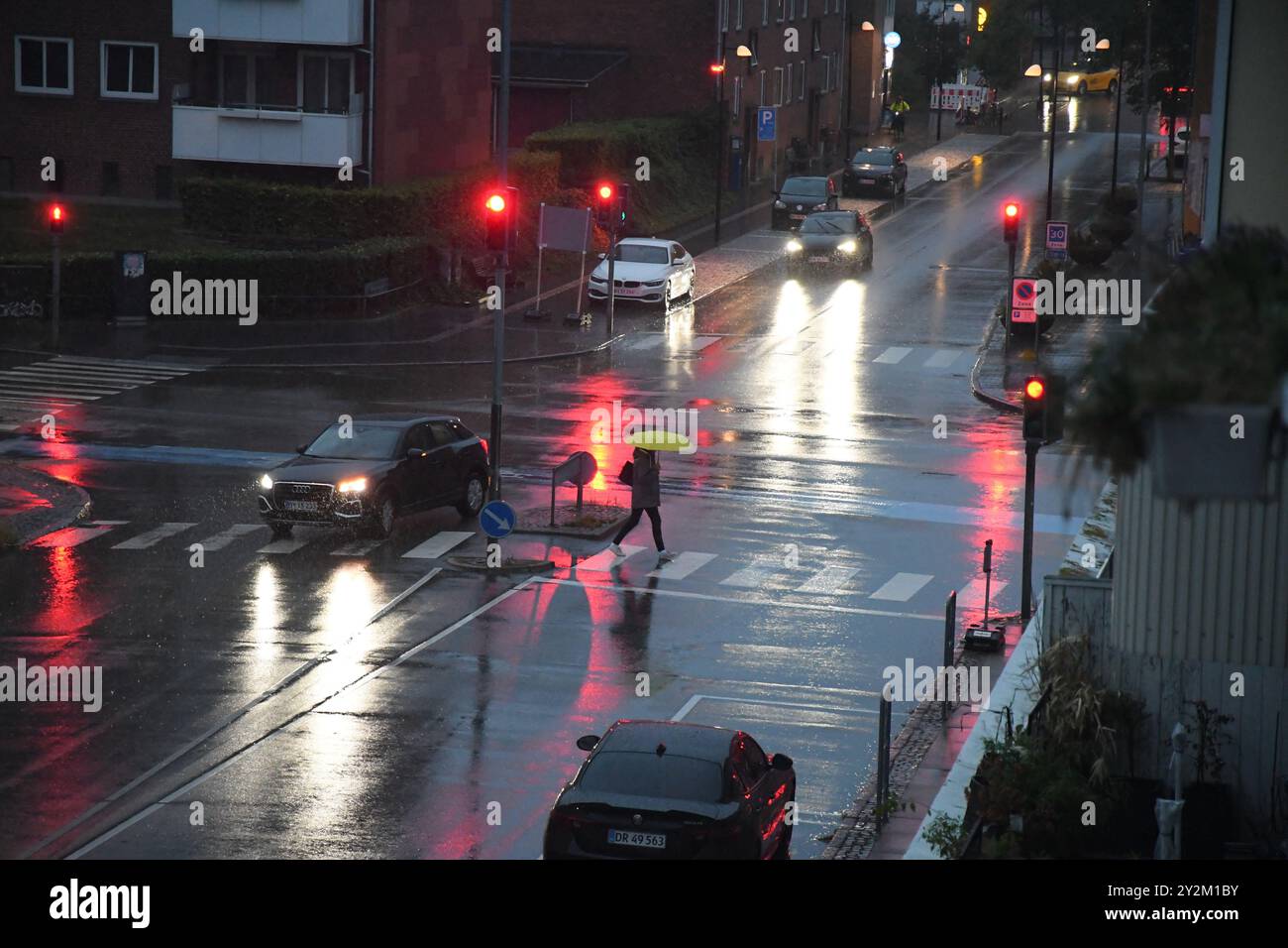 Copenhagen/ Denmark/11 September 2024/ Danish weather rain fall in ...