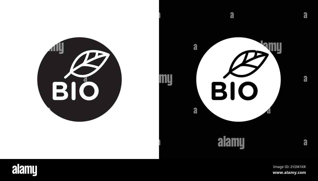 Bio vector icon Black line art vector in black and white outline set ...