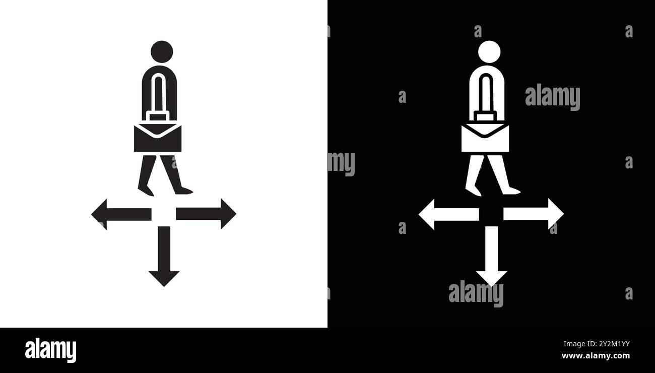 Job opportunity icon Black line art vector in black and white outline ...