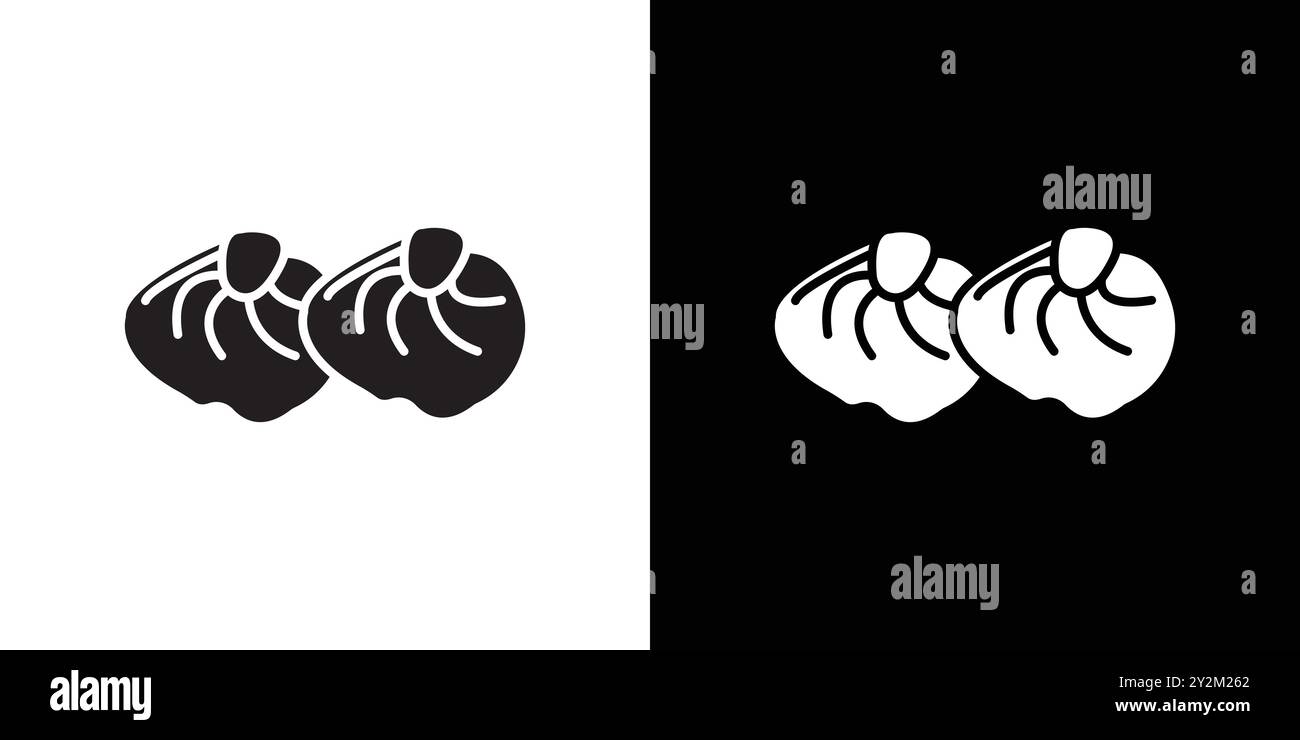 dumplings icon Black line art vector in black and white outline set ...