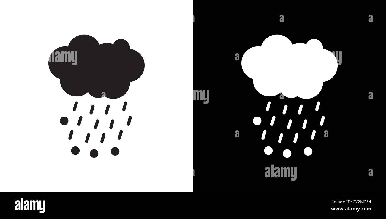 Hail icon Black line art vector in black and white outline set ...