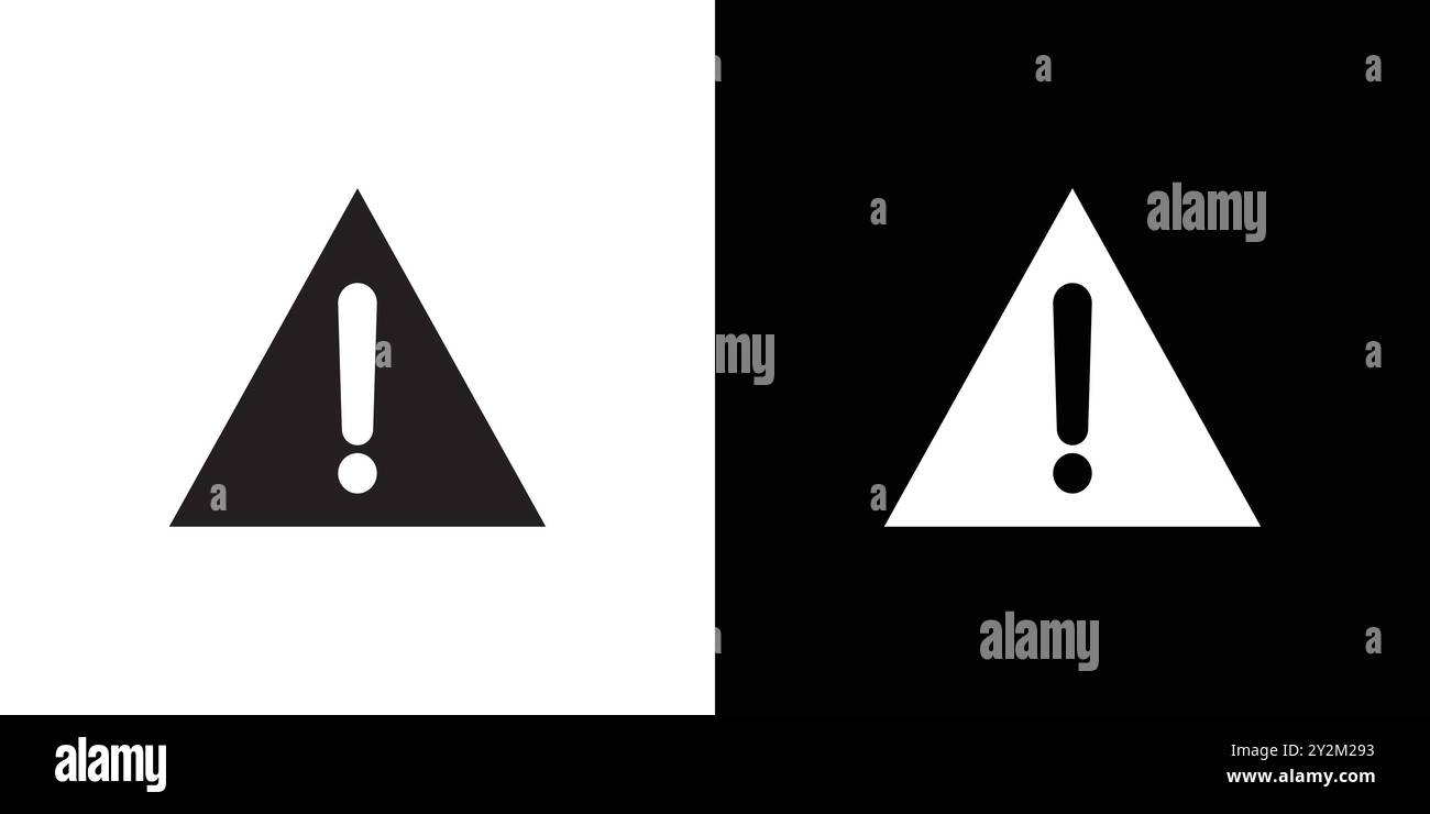 Exclamation mark icon Black line art vector in black and white outline ...