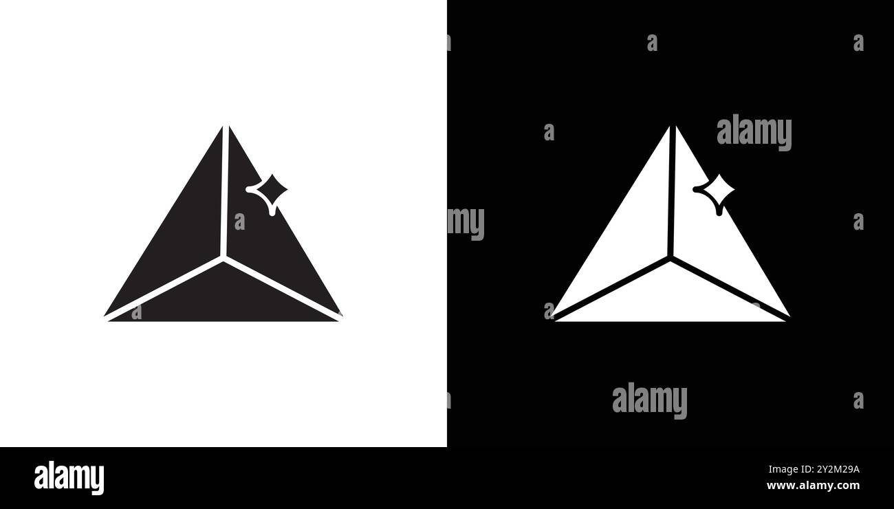 crystal prism icon Black line art vector in black and white outline set collection sign Stock ...