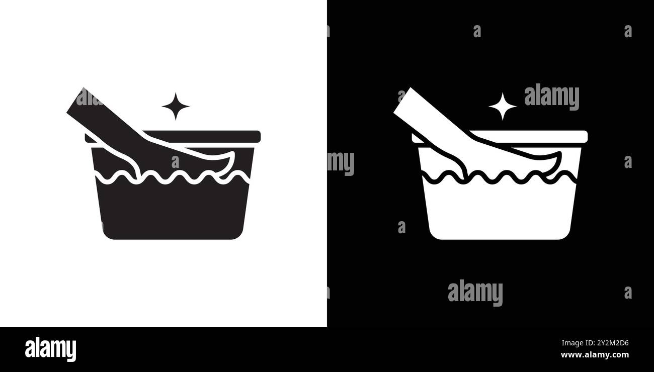 Foot Soak icon Black line art vector in black and white outline set ...