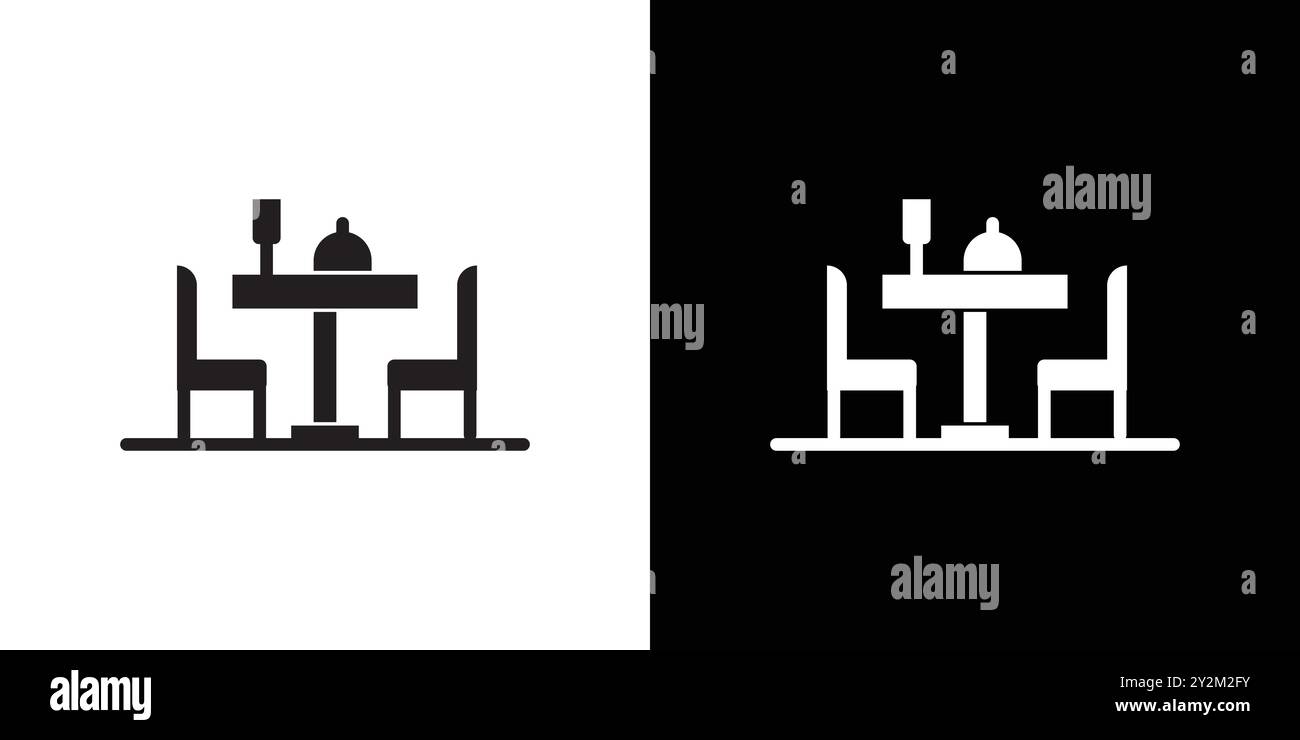 Food and restaurant icon Black line art vector in black and white ...