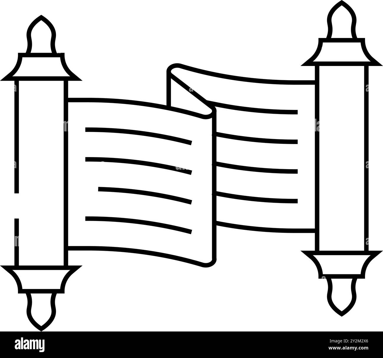 torah scroll jewish line icon vector illustration Stock Vector Image ...