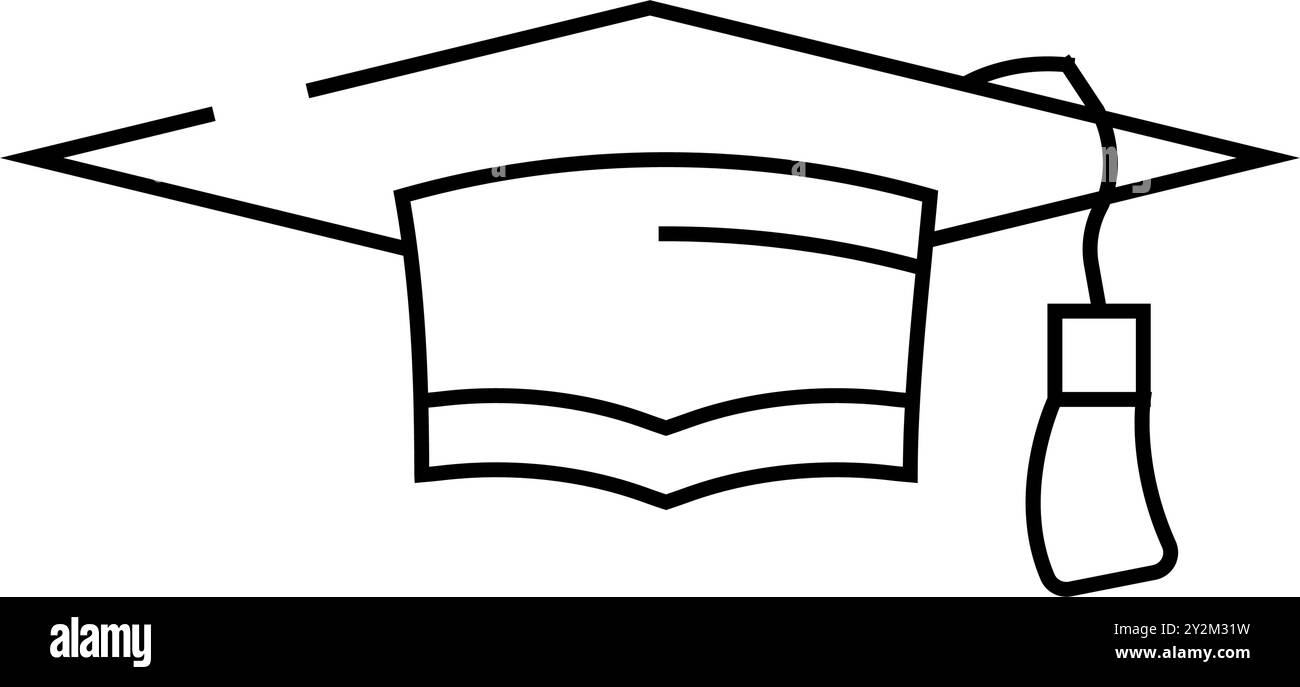 graduation hat cap line icon vector illustration Stock Vector Image ...