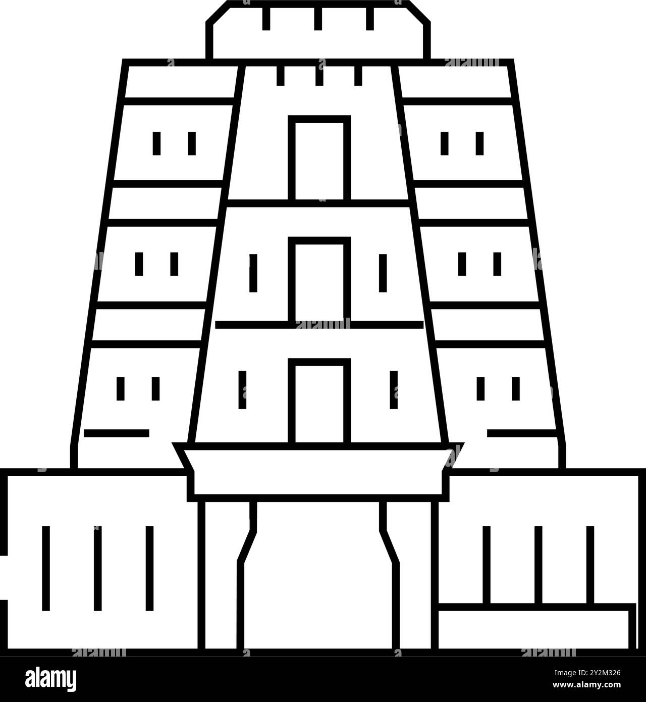 Simple Indian Temple Sketch