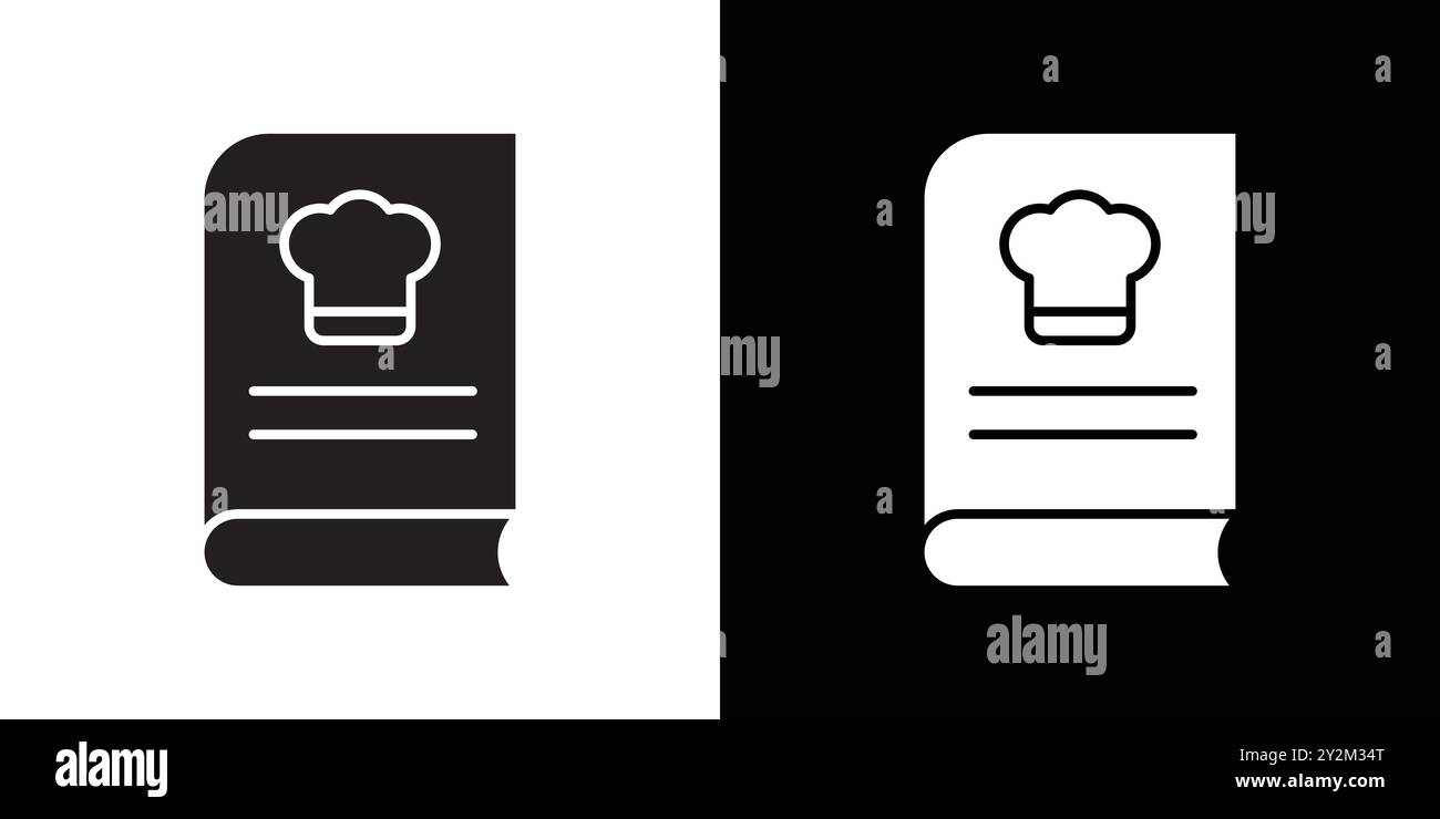 recipe book icon Black line art vector in black and white outline set ...