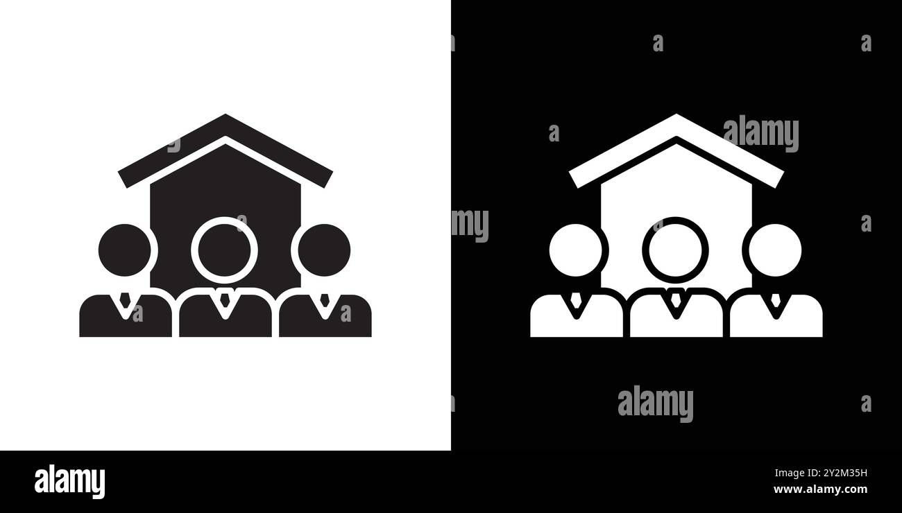 roommates icon Black line art vector in black and white outline set ...