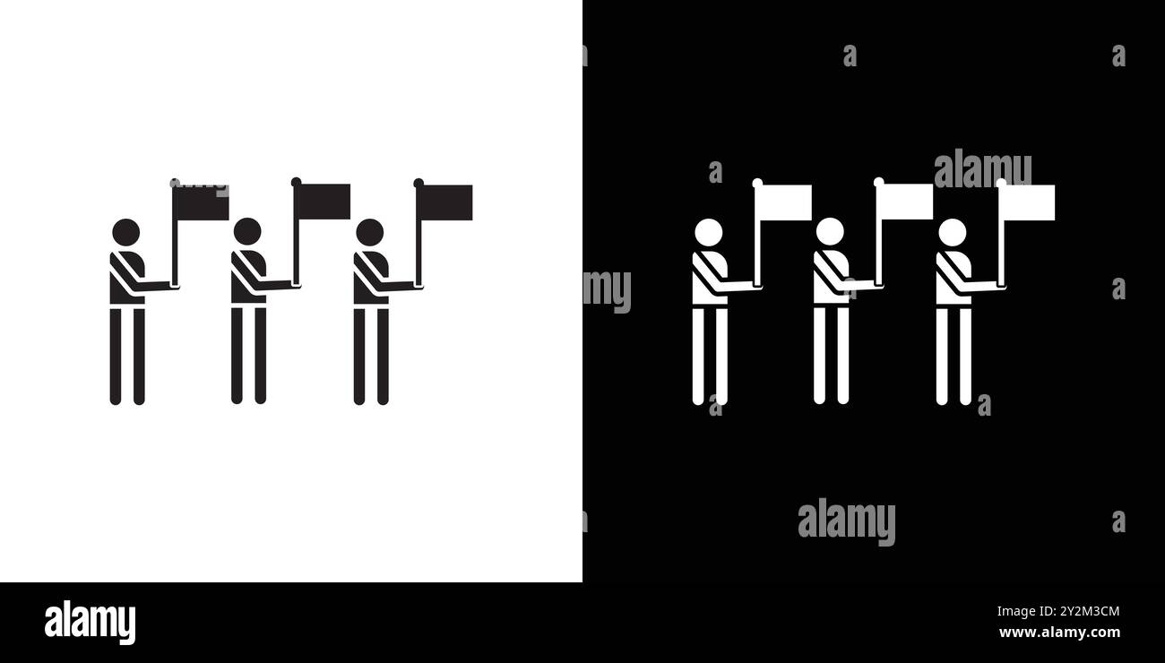 Parade icon Black line art vector in black and white outline set ...