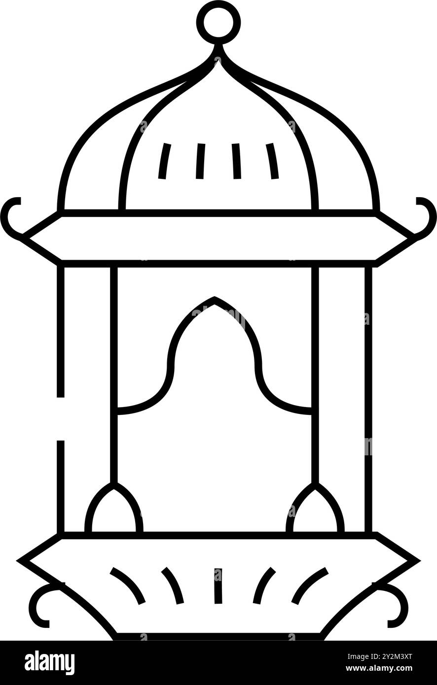 islamic lantern fanous line icon vector illustration Stock Vector Image ...