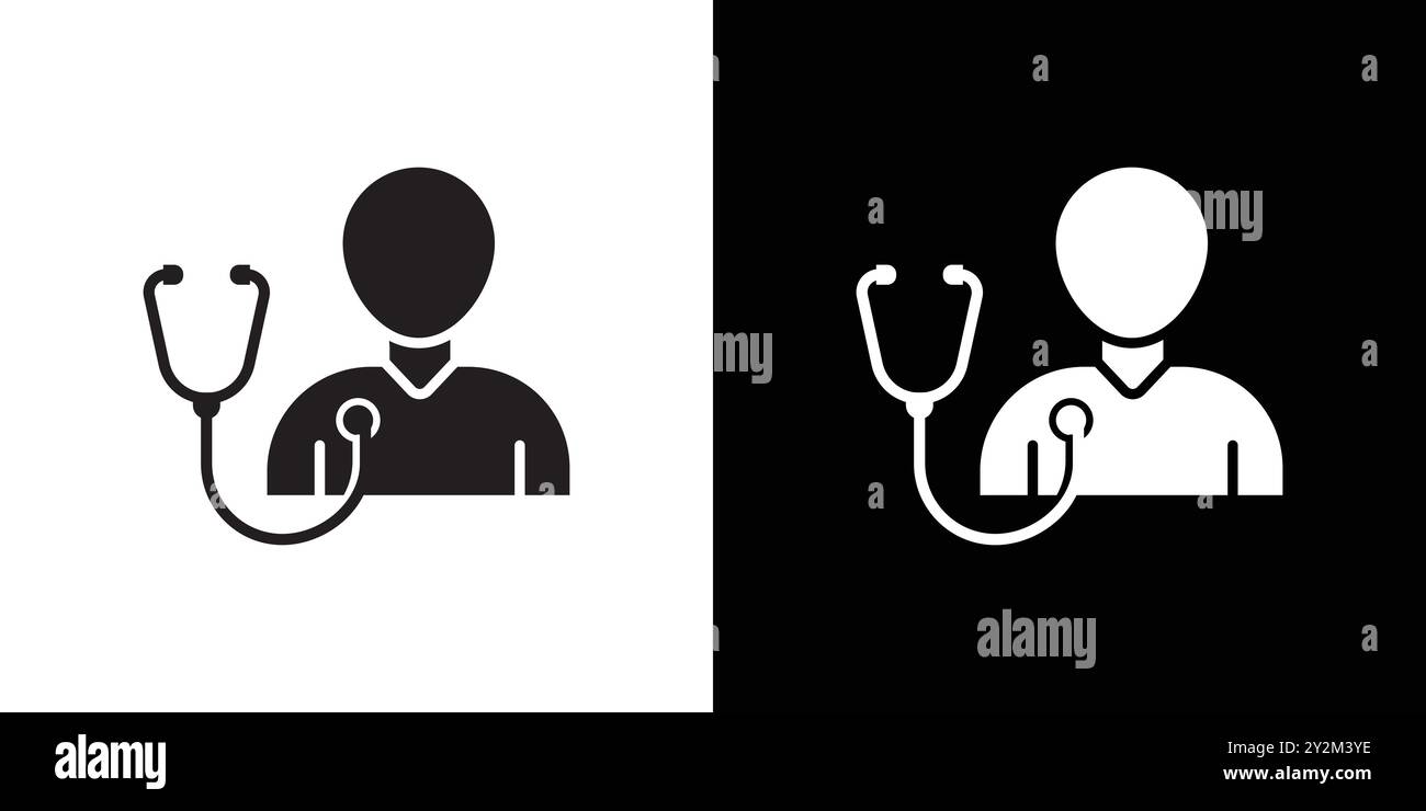 Medical check-up icon Black line art vector in black and white outline ...