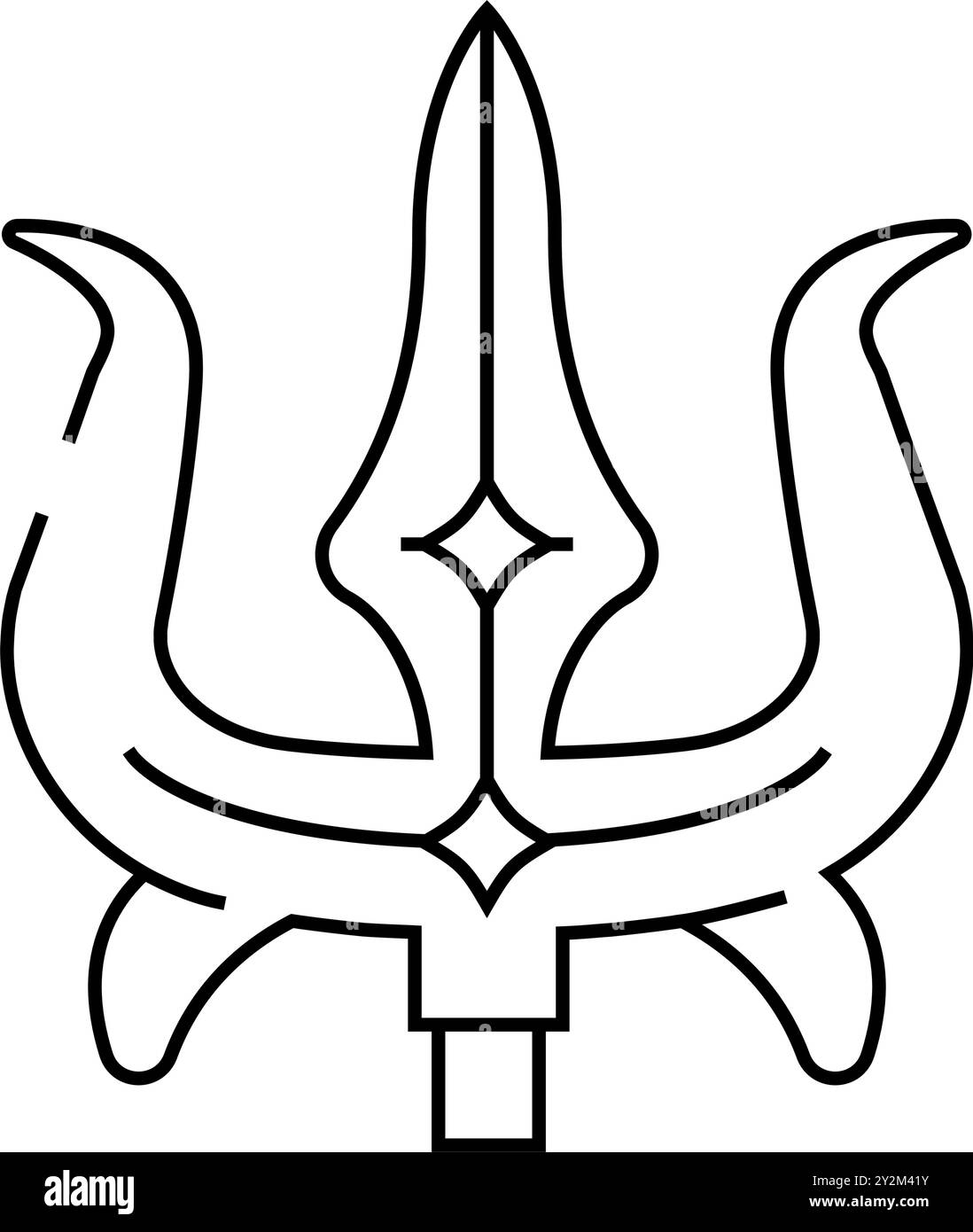 durga trident trishul line icon vector illustration Stock Vector Image ...