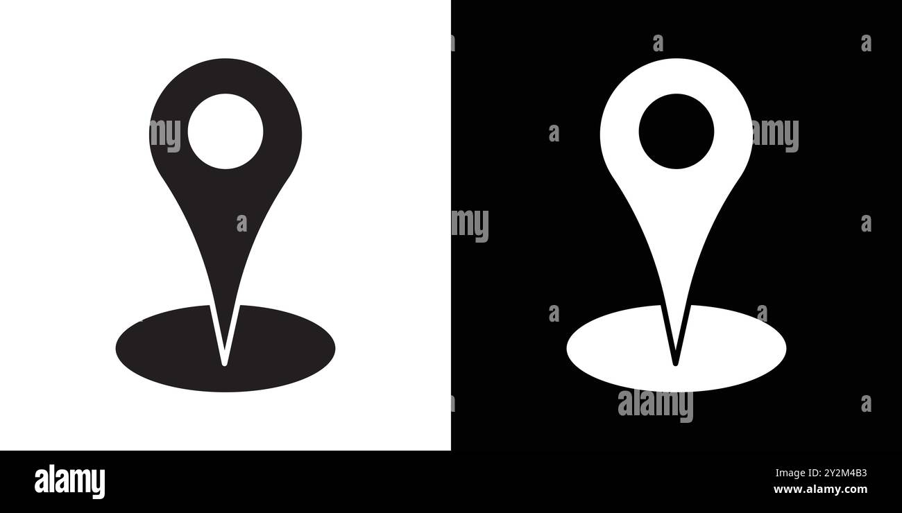Pin icon Black line art vector in black and white outline set ...
