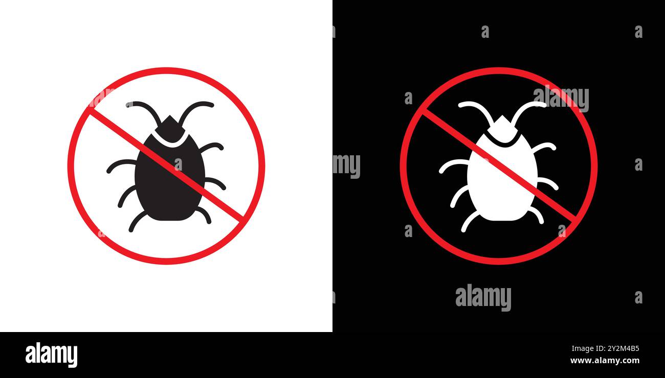 Pest control icon Black line art vector in black and white outline set ...