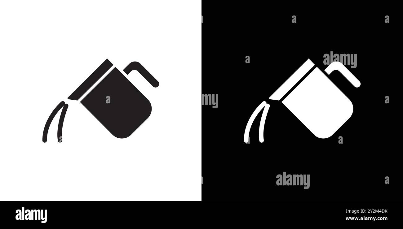Pouring icon Black line art vector in black and white outline set ...