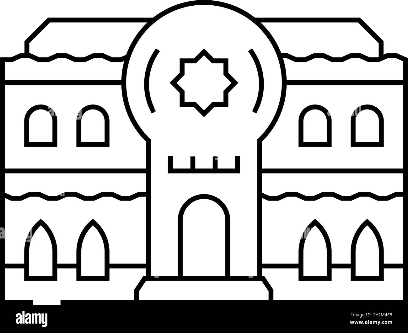 synagogue building jewish line icon vector illustration Stock Vector ...