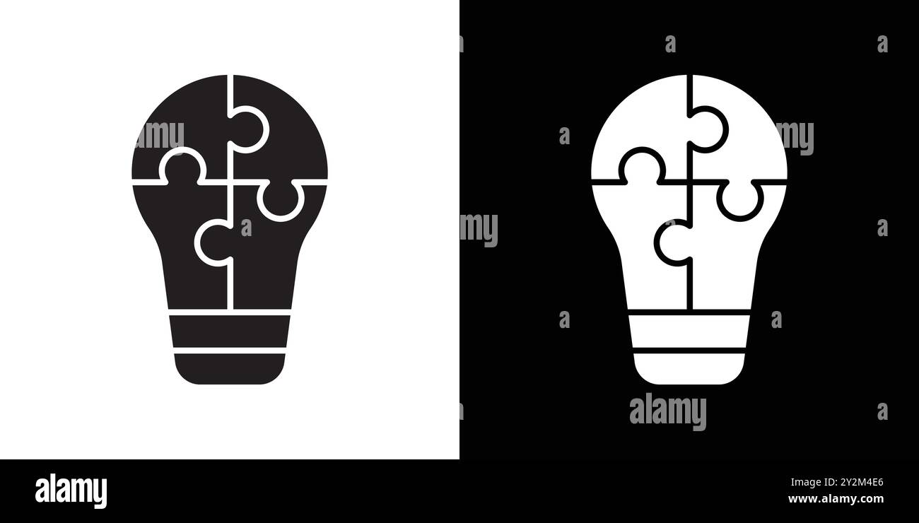 Solution, solve icon Black line art vector in black and white outline ...
