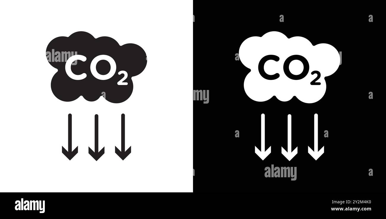 Reduce carbon dioxide co2 icon Black line art vector in black and white ...
