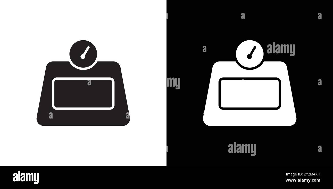 Scales icon Black line art vector in black and white outline set ...