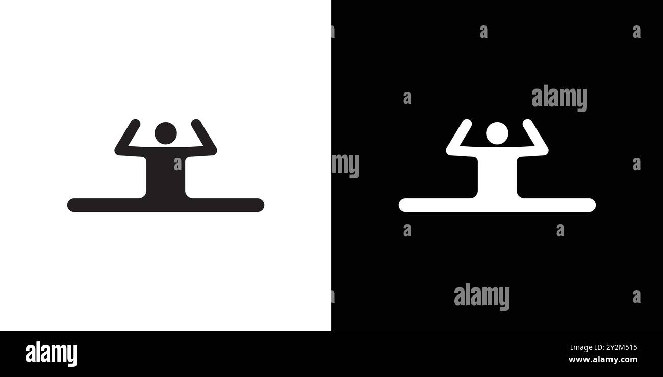 Split legs exercise icon Black line art vector in black and white ...