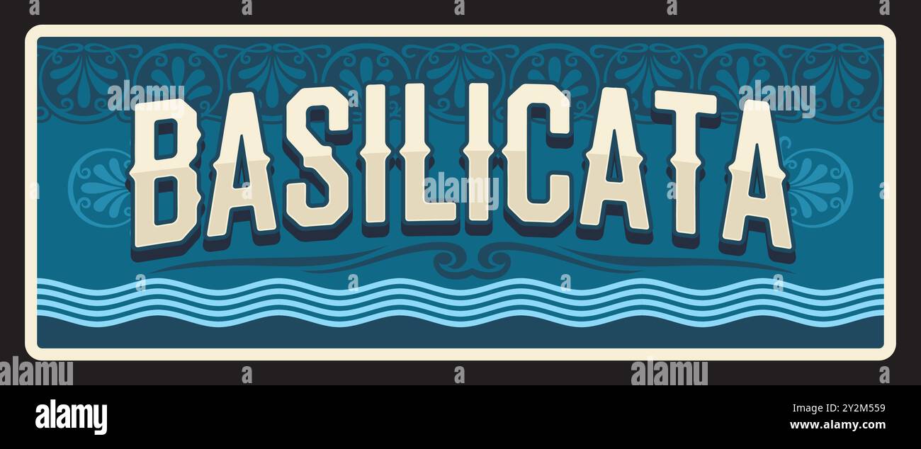 Basilicata Italian retro tin sign, travel plate, vintage plaque. Italy ...
