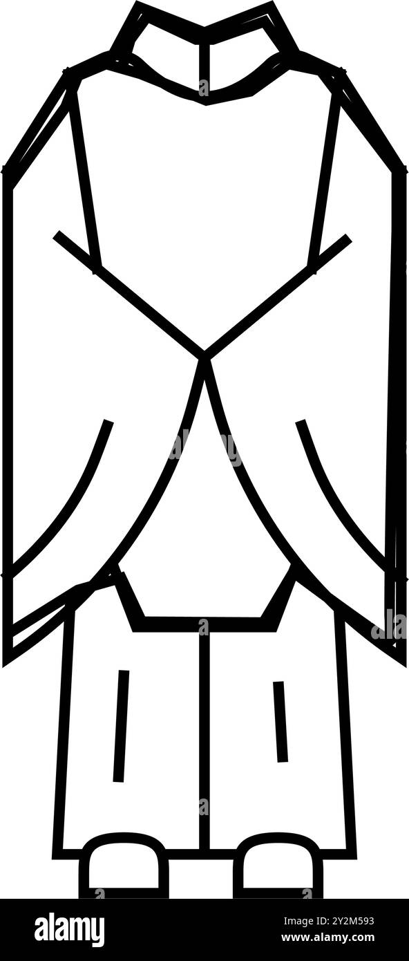 shinto priest robe shintoism line icon vector illustration Stock Vector ...