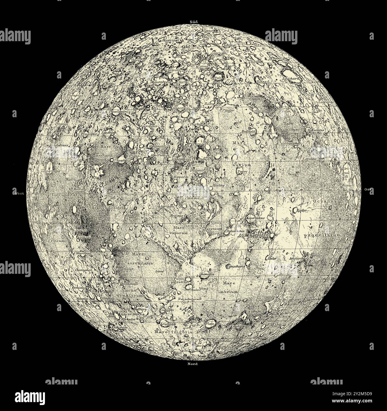 Map of the Moon from 1900 Stock Photo - Alamy