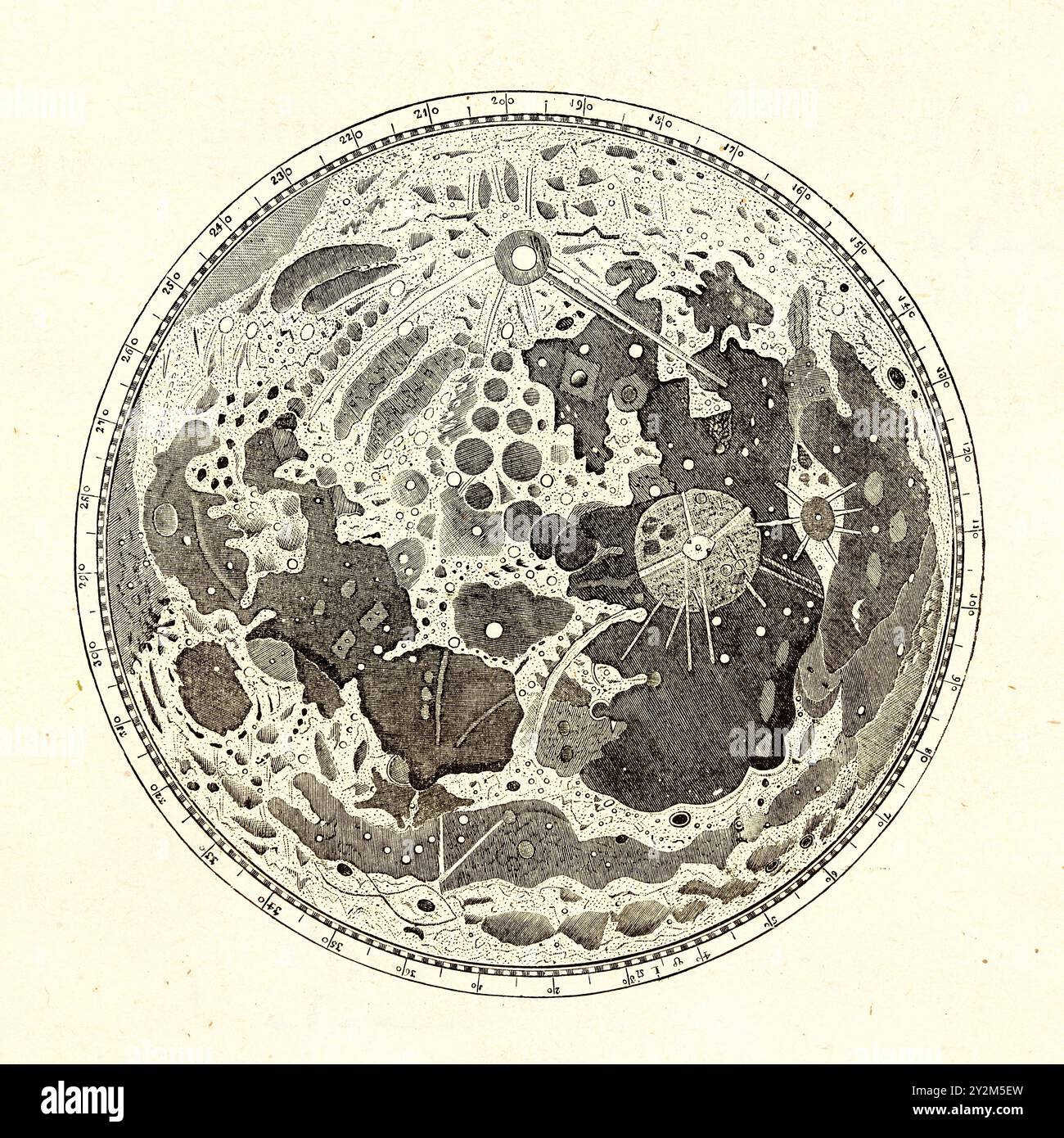 Map of the Moon by the Polish astronomer Johannes Hevelius (1611-1687 ...