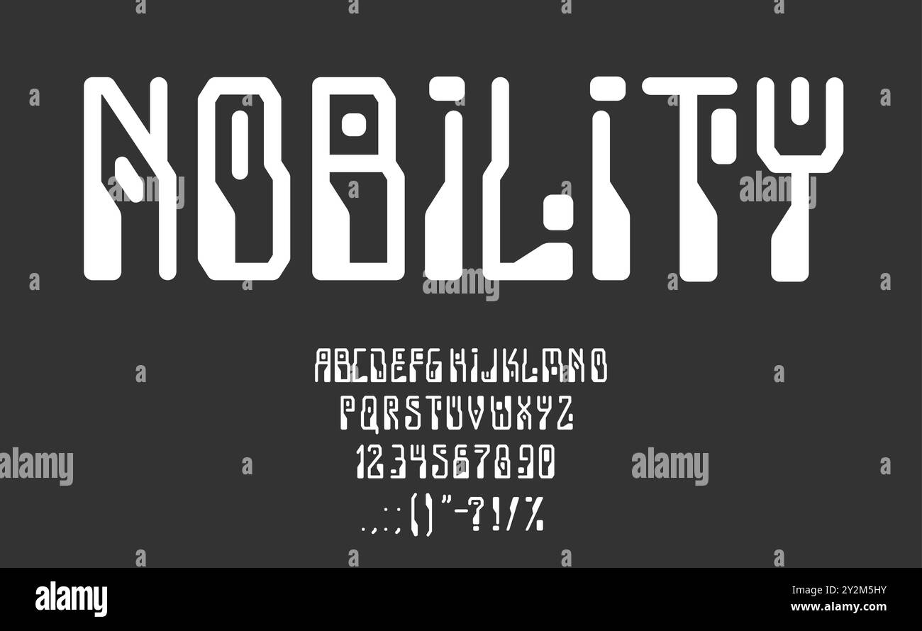 Vector of circuit alphabet letters and numbers Black and White Stock ...