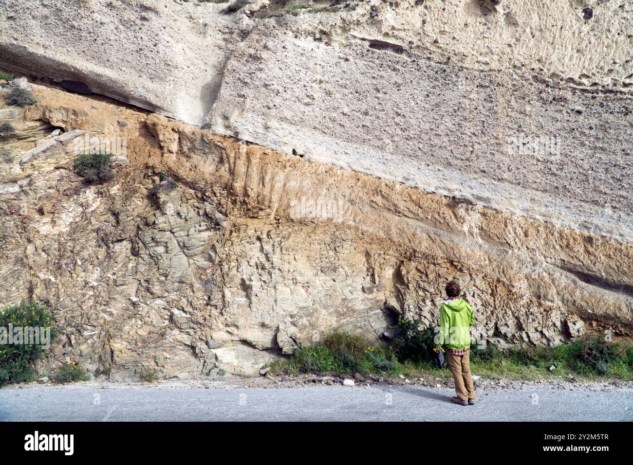 Nonconformity, 22,000 year ash flow tuff on Eocene metamorphic rock of ...