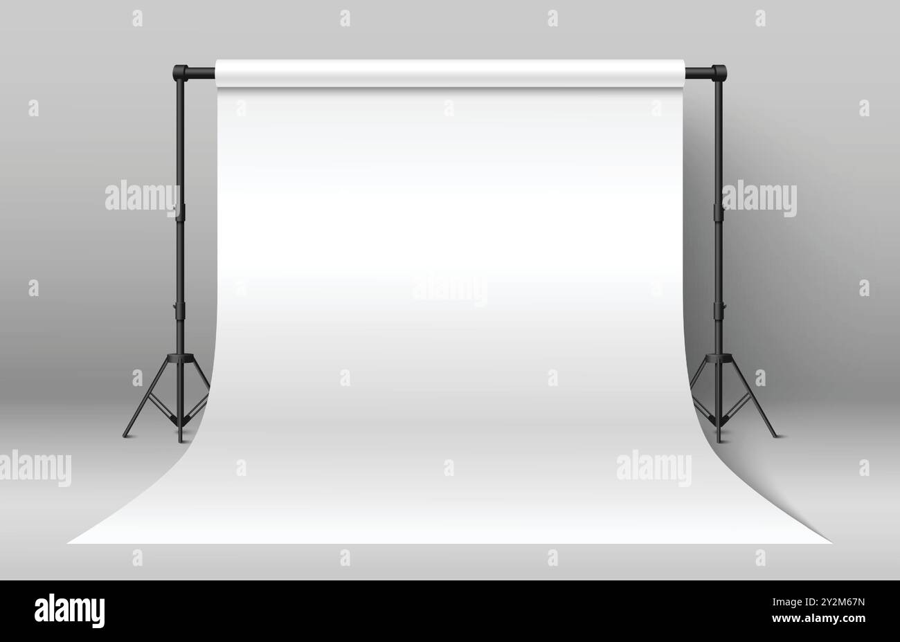 White photo studio background. Vector realistic illustration of ...