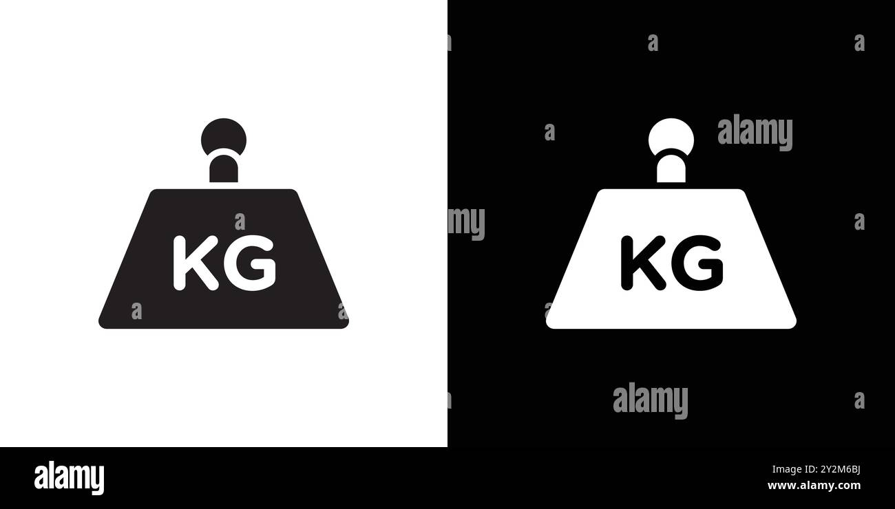 Weight kilogram icon Black line art vector in black and white outline ...