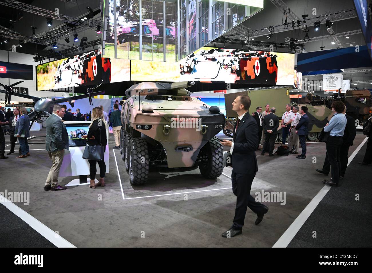 Melbourne, Australia. 11th Sep, 2024. BAE Systems armoured vehicles on ...