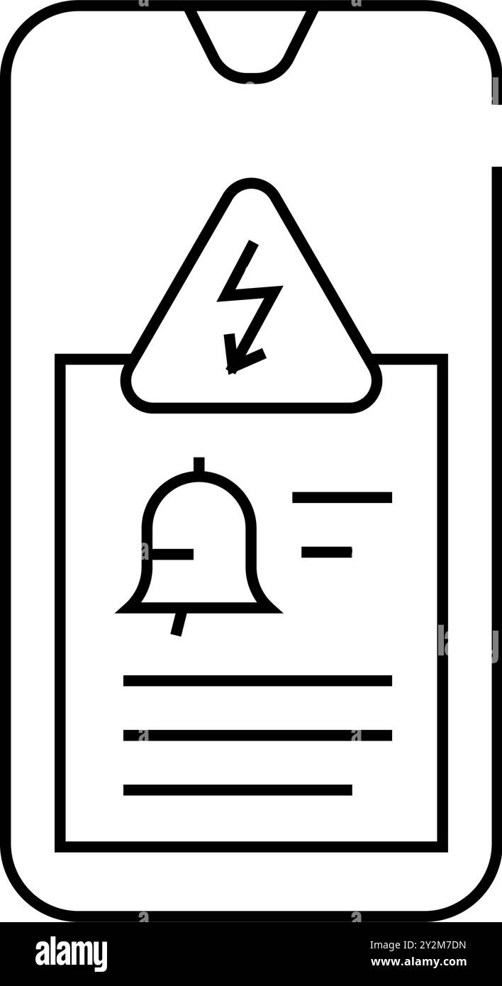 alert electricity line icon vector illustration Stock Vector Image ...