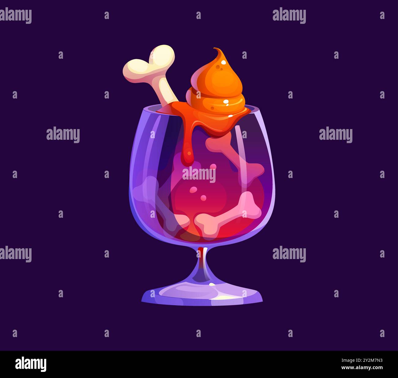 Halloween cocktail drink potion with bones for horror night holiday ...