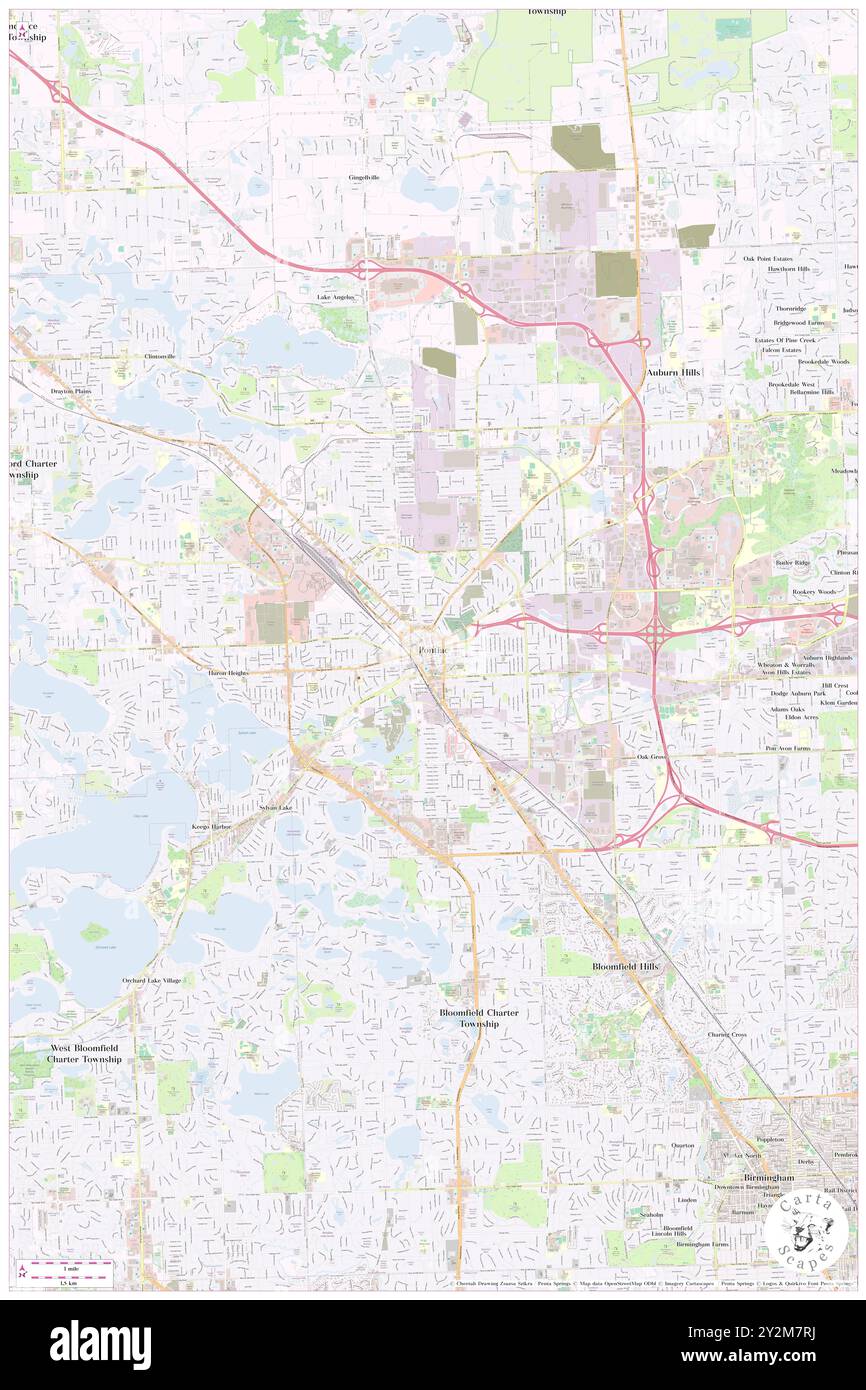 Pontiac michigan map Cut Out Stock Images & Pictures - Alamy