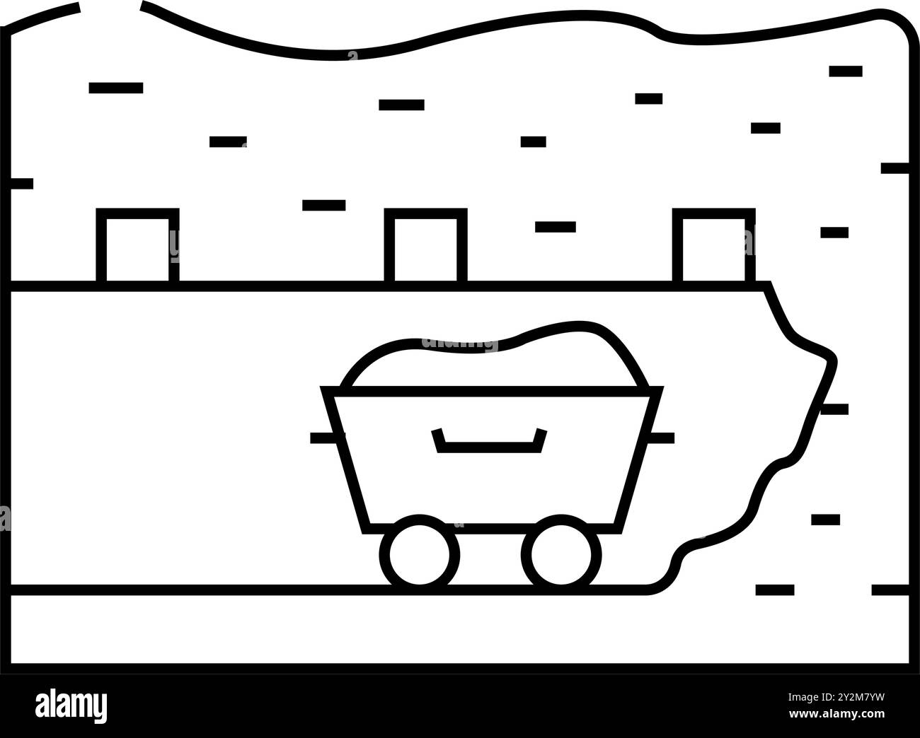 underground mining line icon vector illustration Stock Vector Image ...