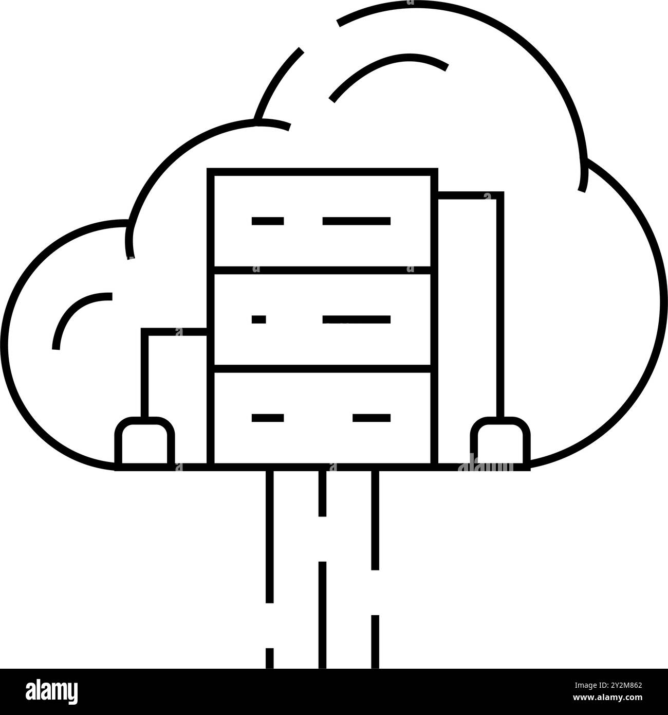cloud computing software line icon vector illustration Stock Vector ...