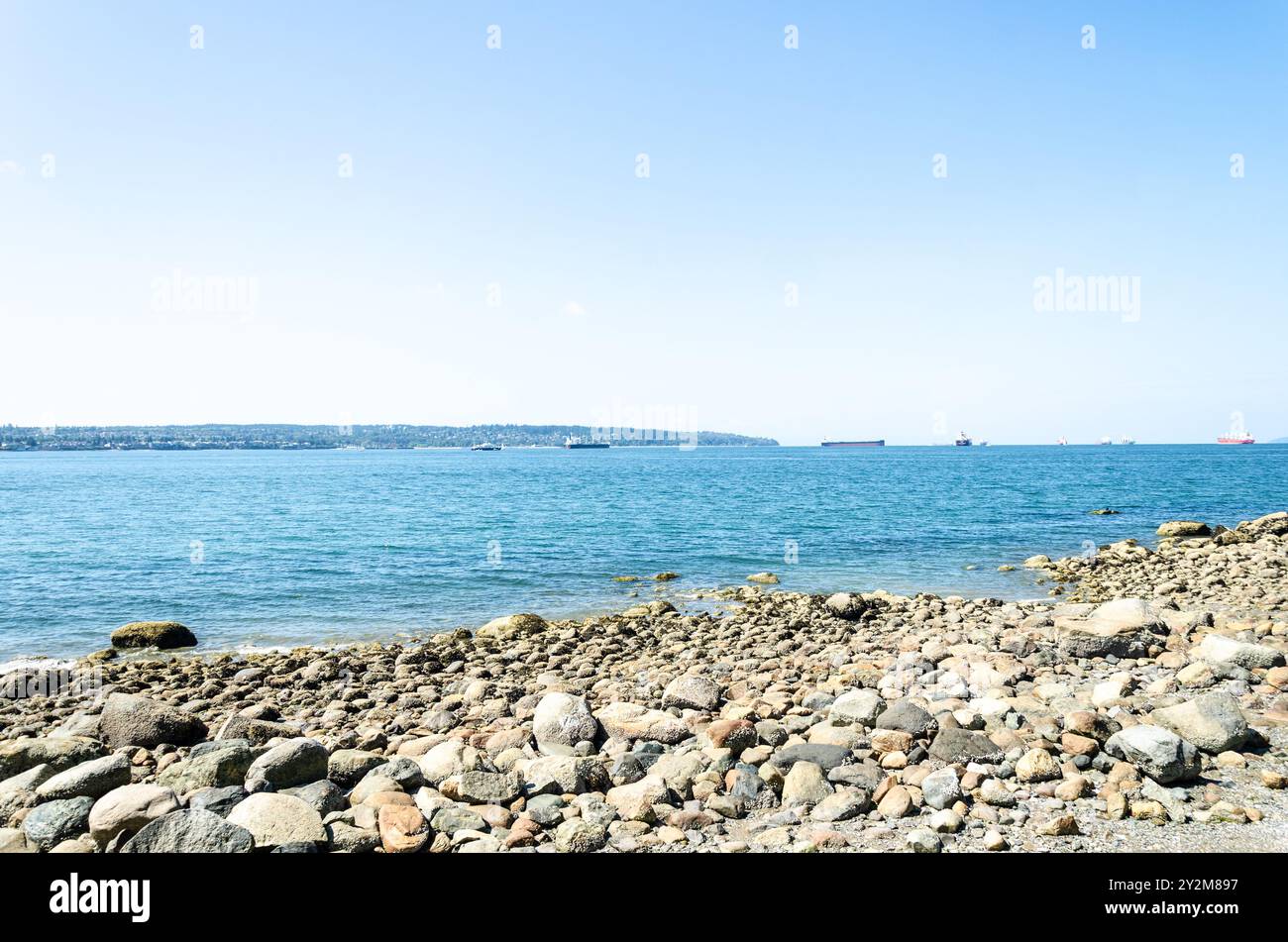 View of English Bay from Stanley Park Beach 2, Vancouver, British ...
