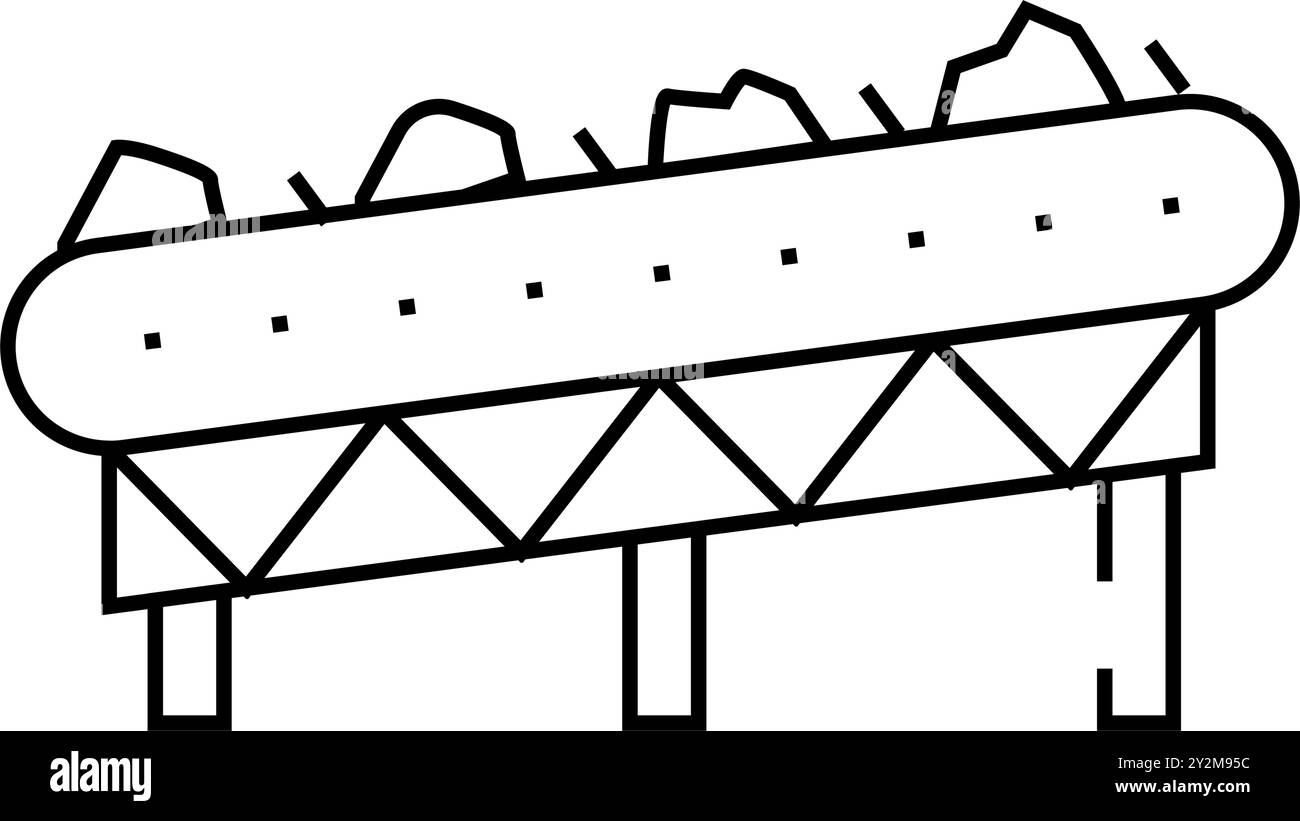 conveyor system mining line icon vector illustration Stock Vector Image ...
