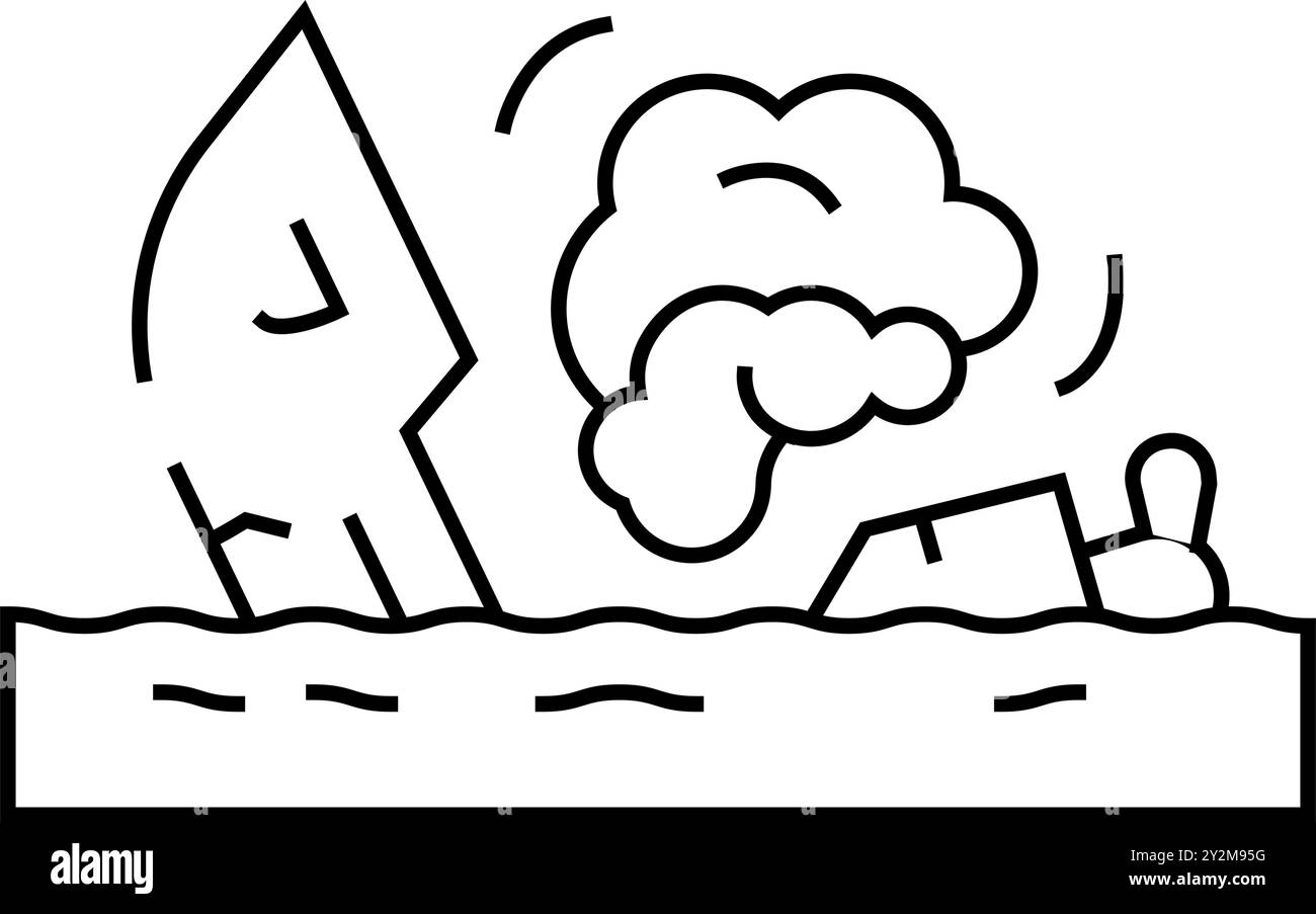 marine accident line icon vector illustration Stock Vector Image & Art ...