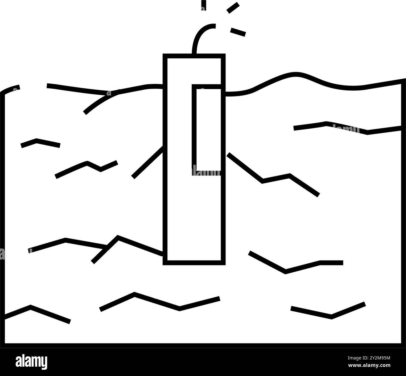 rock blasting mining line icon vector illustration Stock Vector Image ...