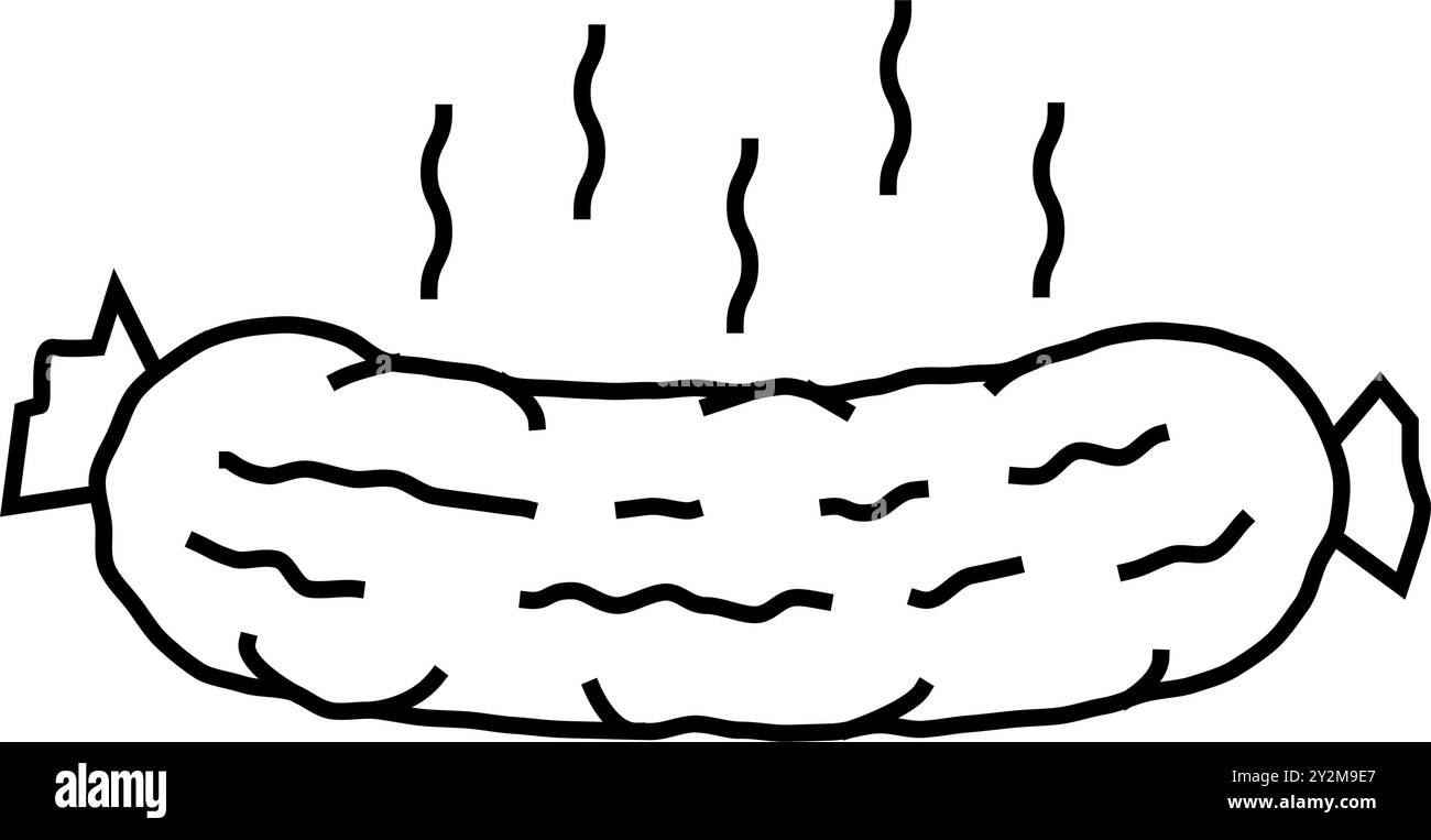 sausage smoked line icon vector illustration Stock Vector Image & Art ...