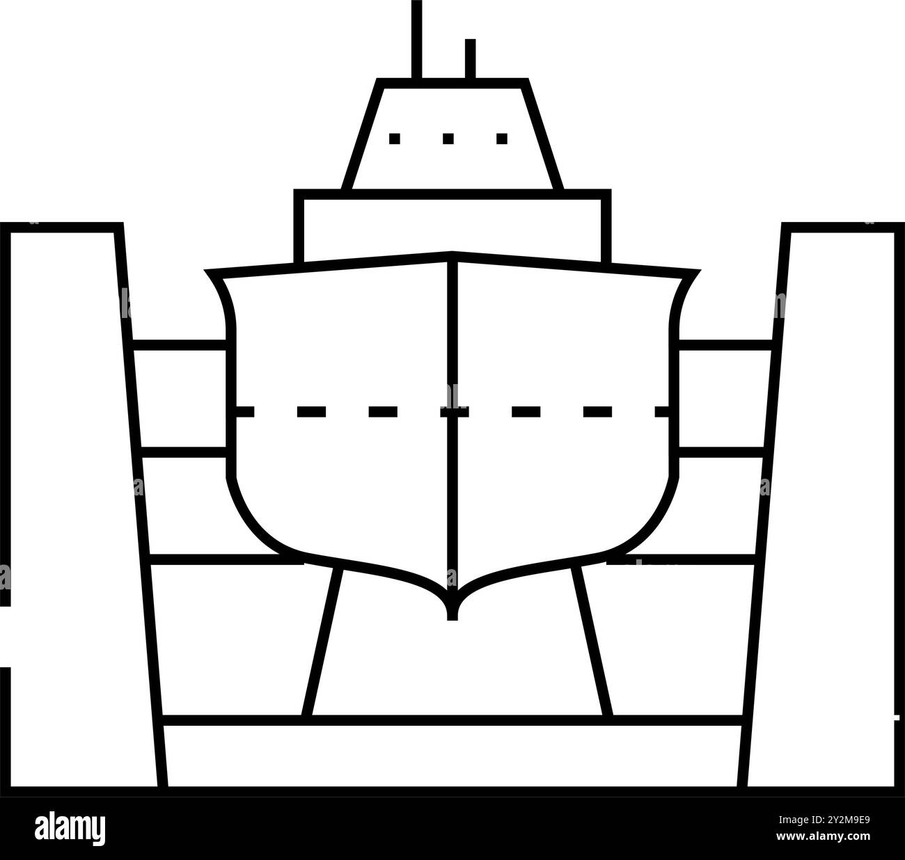 Shipyard Manufacturing Process Line Icon Vector Illustration Stock