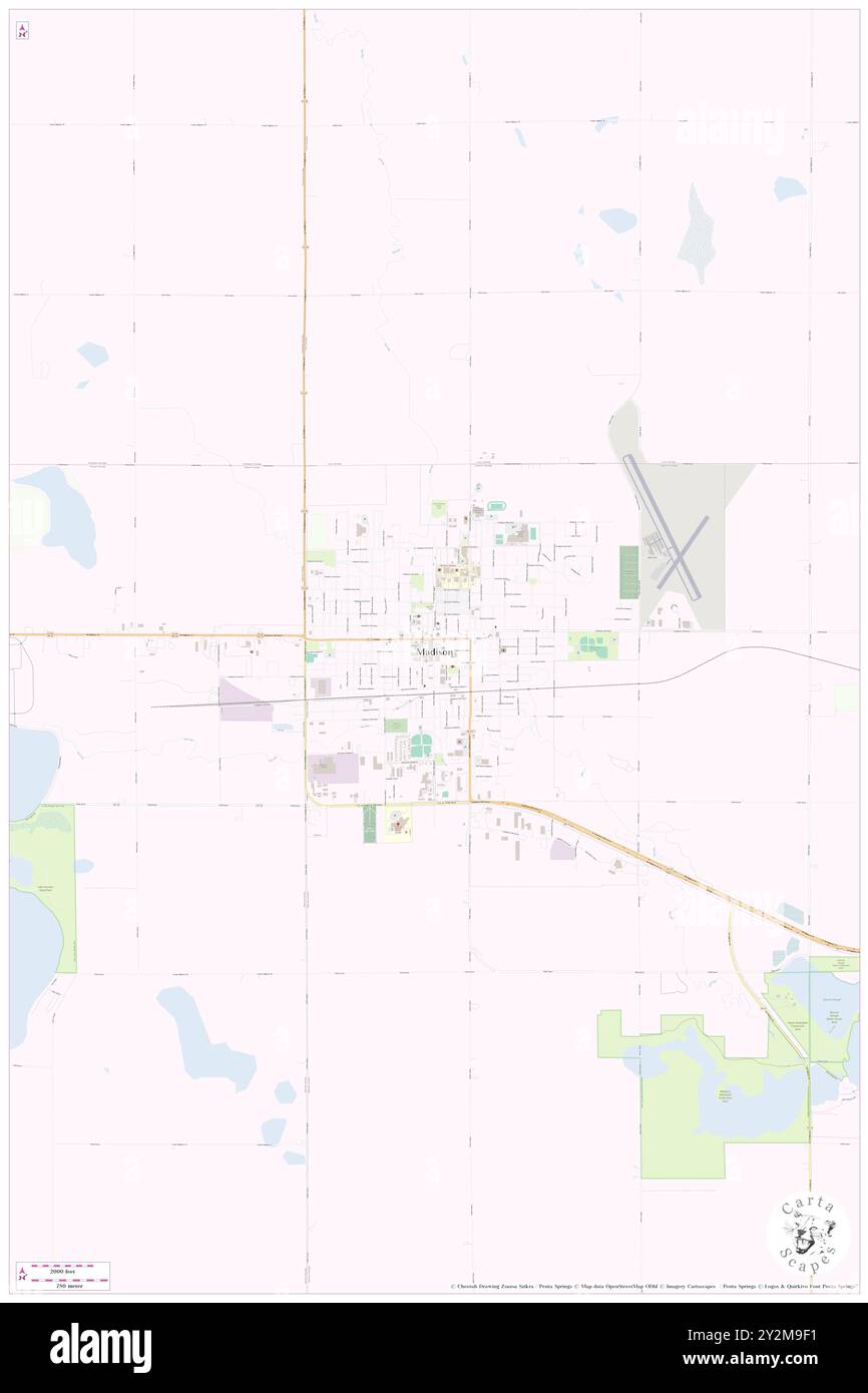 Map of madison south dakota Cut Out Stock Images & Pictures - Alamy