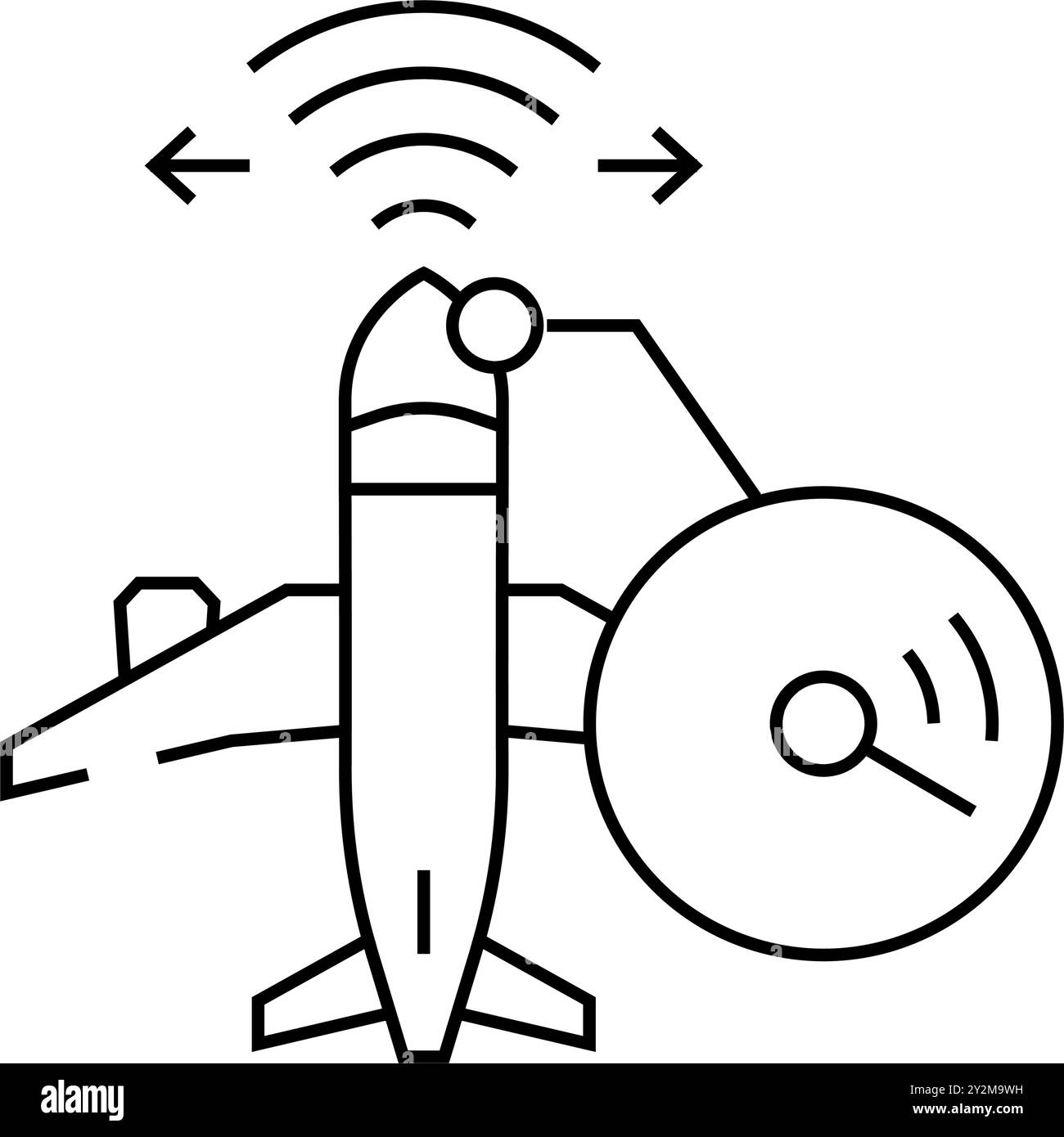 radar calibration aircraft line icon vector illustration Stock Vector ...